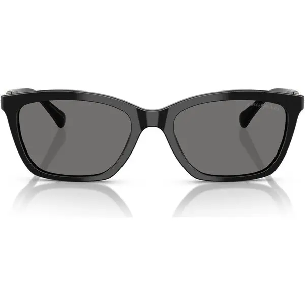 Emporio Armani 54mm Cat Eye Sunglasses - Shiny Black/dark Grey Polar