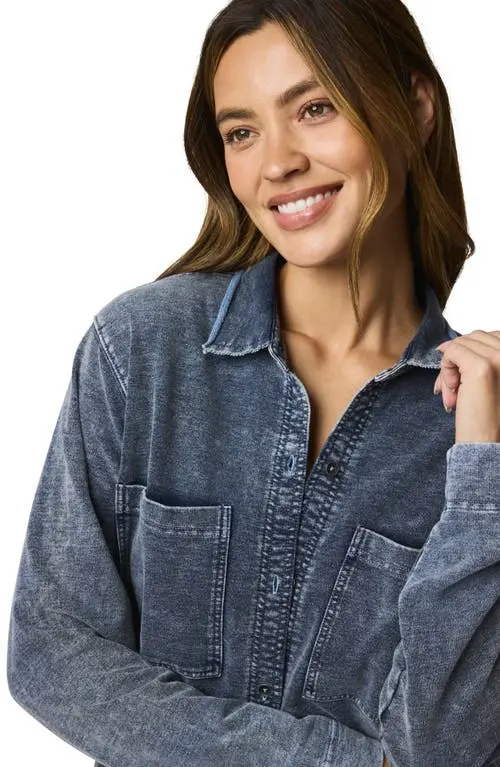Splendid Gwen Indigo Terry Button-up Shirt