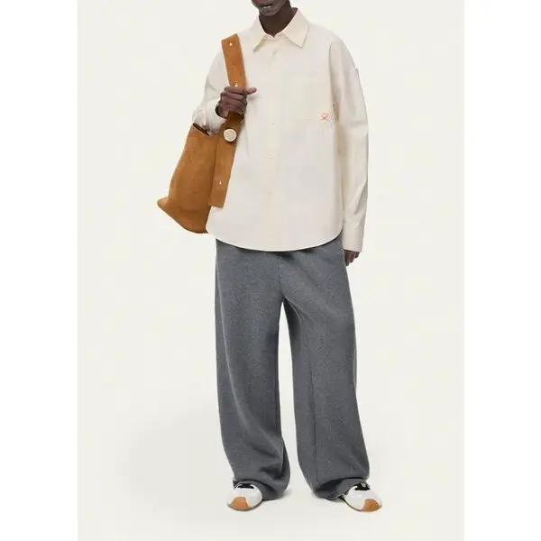 Loewe Embroidered Anagram Pocket Button-down Shirt - Ecru