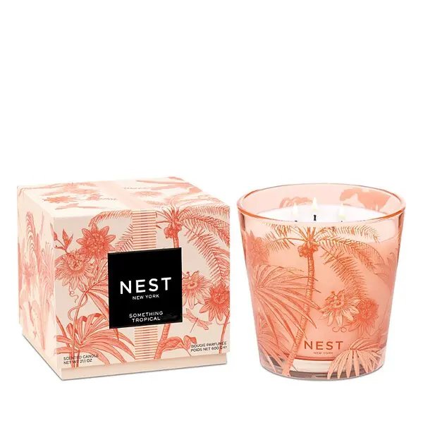 NEST NEW YORK Something Tropical Decorative 3 Wick Candle - Coral