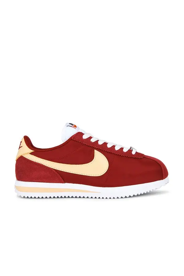Nike Cortez Textile Sneakers - Team Crimson, Ice Peach, & White