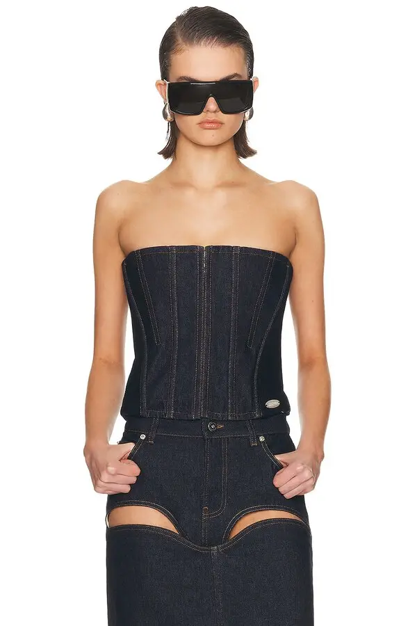 JEAN PAUL GAULTIER Denim Corset Top - Indigo