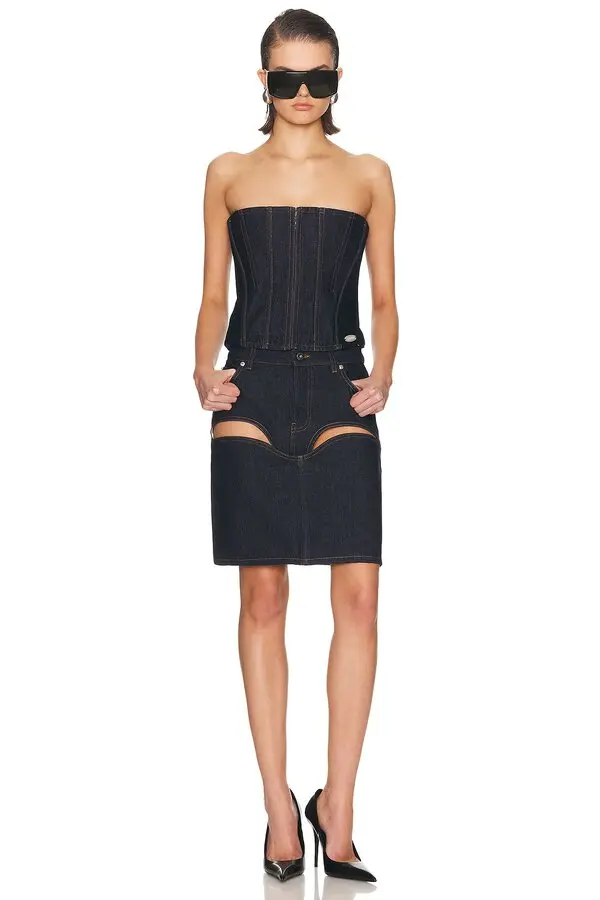 JEAN PAUL GAULTIER Denim Corset Top - Indigo
