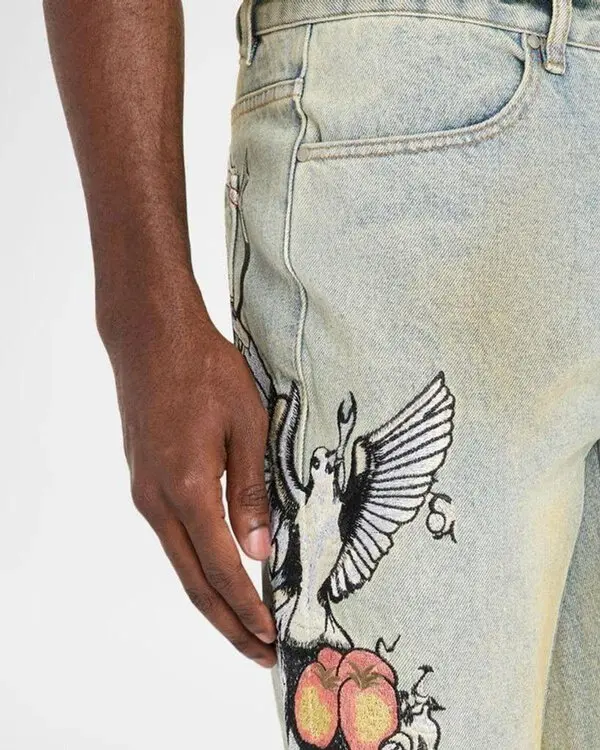 WHO DECIDES WAR Dove Embroidered Jeans