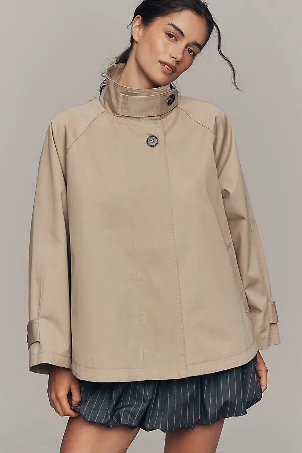 Maeve Funnel-neck Cape Jacket