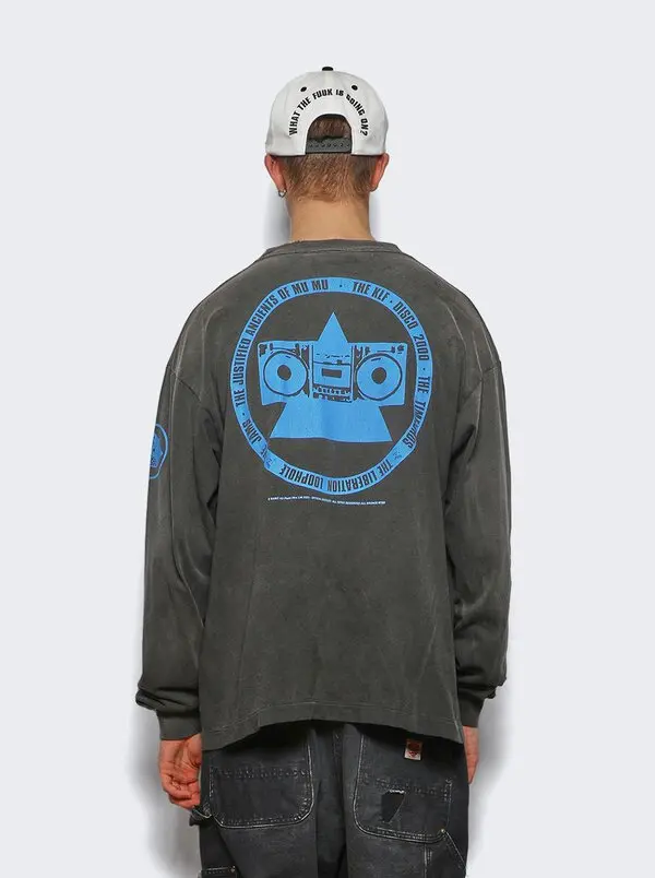 SAINT MXXXXXX X The Klf Long Sleeve Tee Washed And Blue