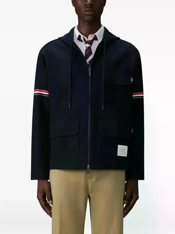 Thom Browne Stripe-detail Hooded Jacket