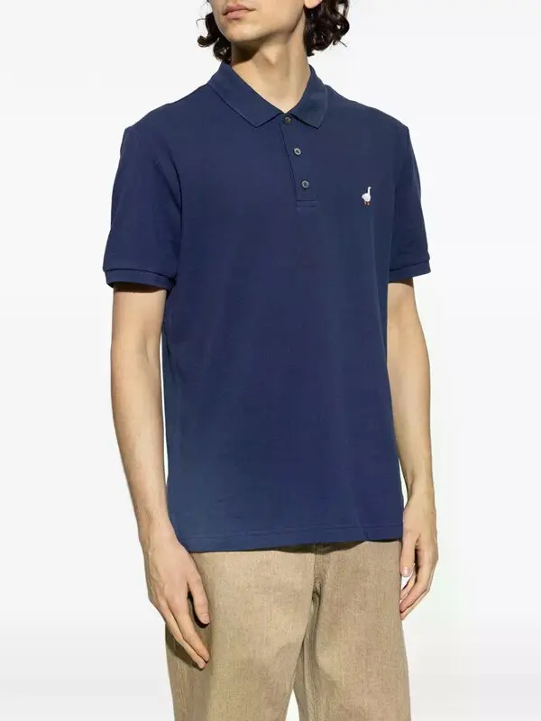 Moschino Short-sleeve Embroidered Polo Shirt - Blue