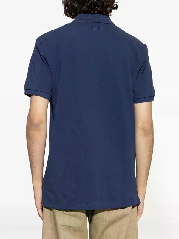 Moschino Short-sleeve Embroidered Polo Shirt - Blue