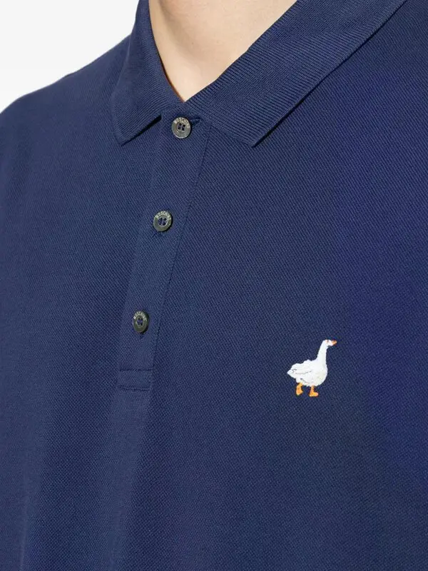 Moschino Short-sleeve Embroidered Polo Shirt - Blue