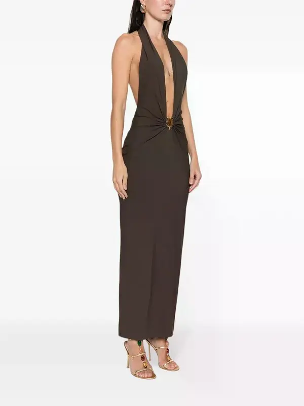 Christopher Esber Ruched Halterneck Midi Dress