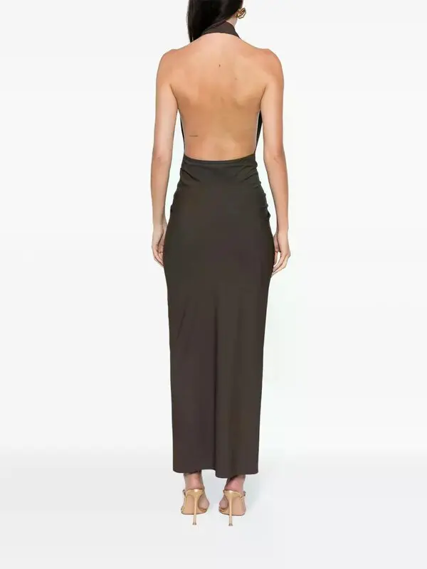 Christopher Esber Ruched Halterneck Midi Dress