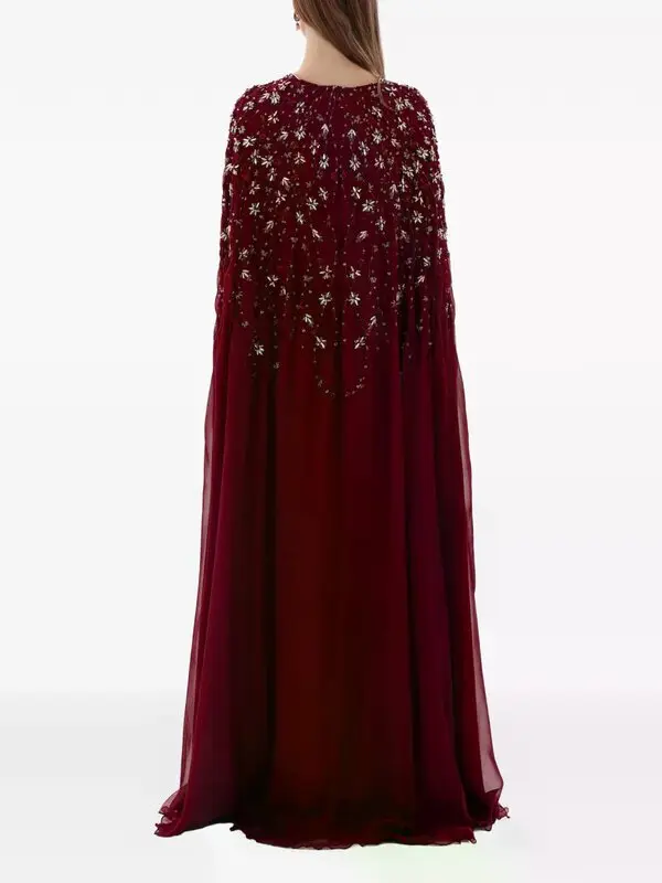 DINA MELWANI Beaded Cape Dress