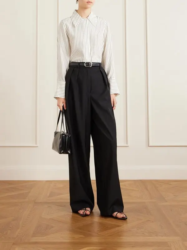 Co Striped Silk-satin Shirt
