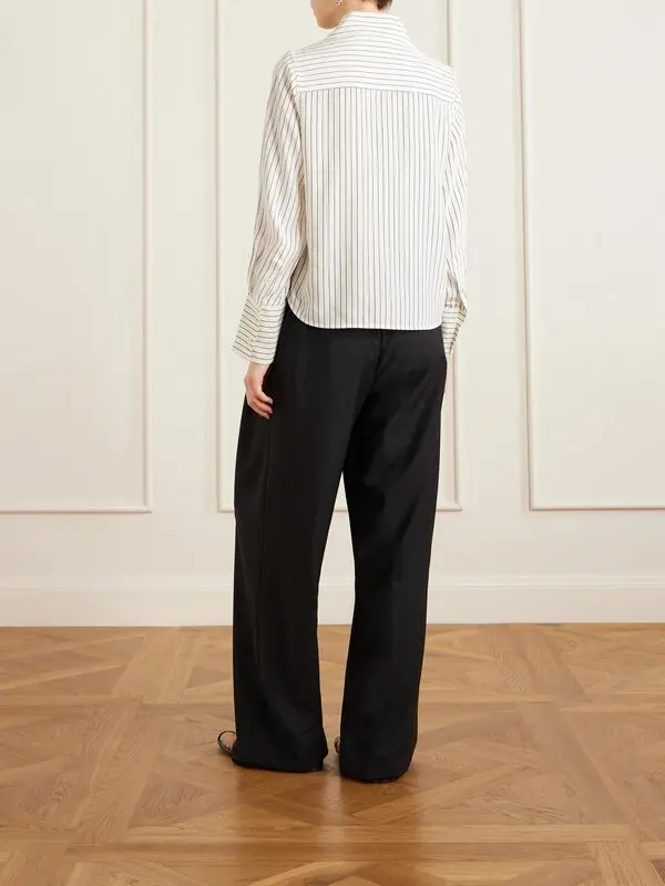 Co Striped Silk-satin Shirt
