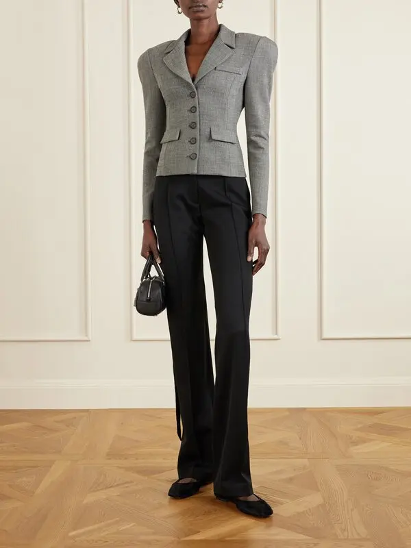 Magda Butrym Cropped Stretch-wool Blazer - Gray
