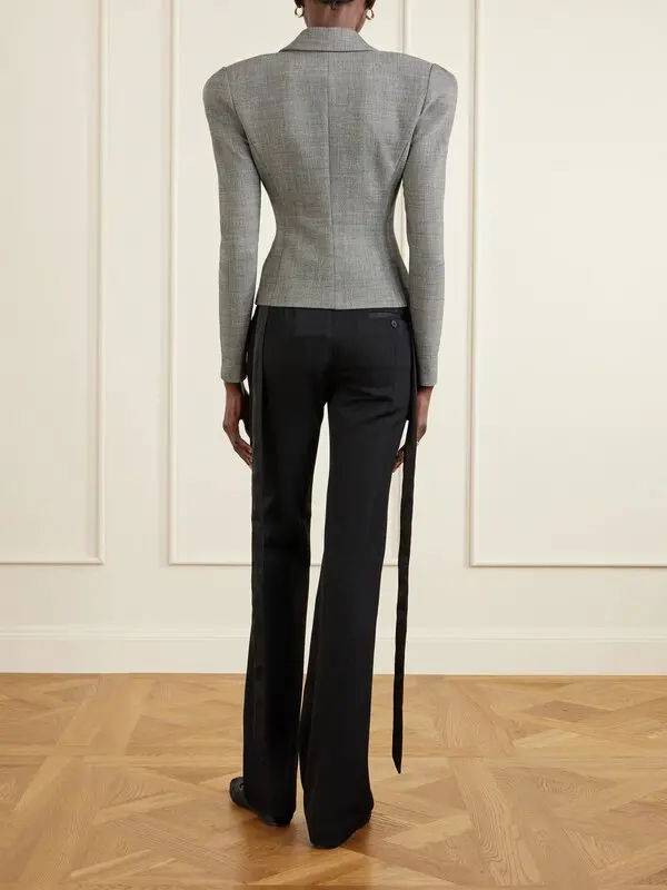 Magda Butrym Cropped Stretch-wool Blazer - Gray