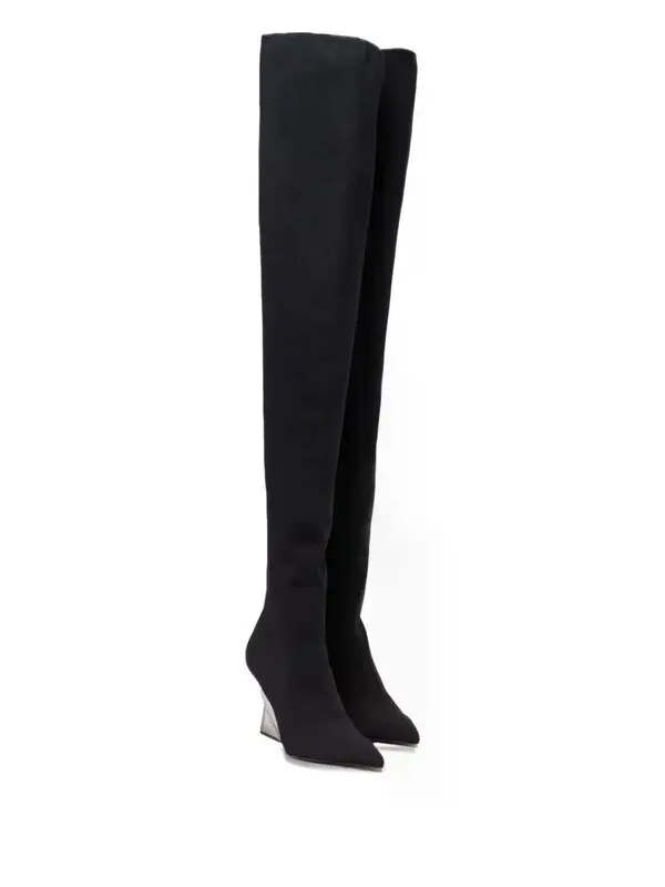 Balmain Wedge Thigh-high Boots