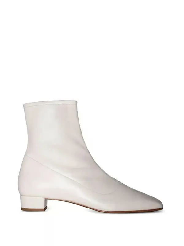 By Far Este Leather Ankle Boots - Neutrals