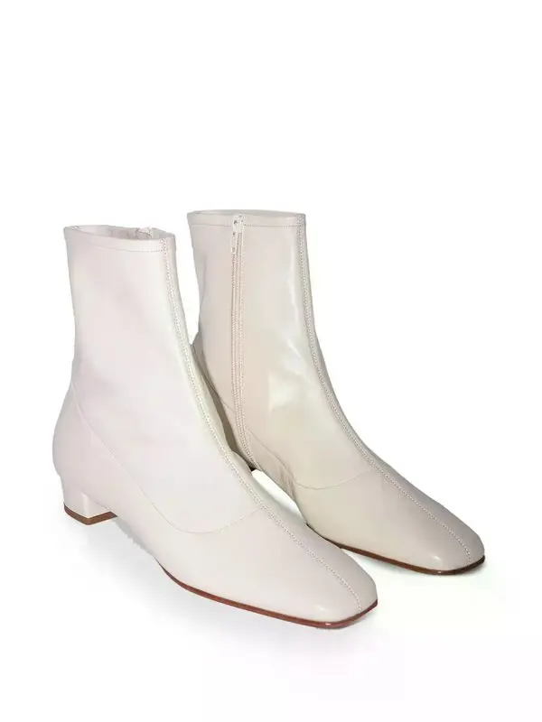 By Far Este Leather Ankle Boots - Neutrals