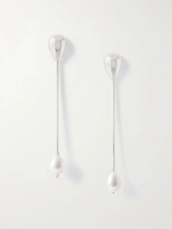 LOREN STEWART Remier Pearl Drop Earrings - Silver