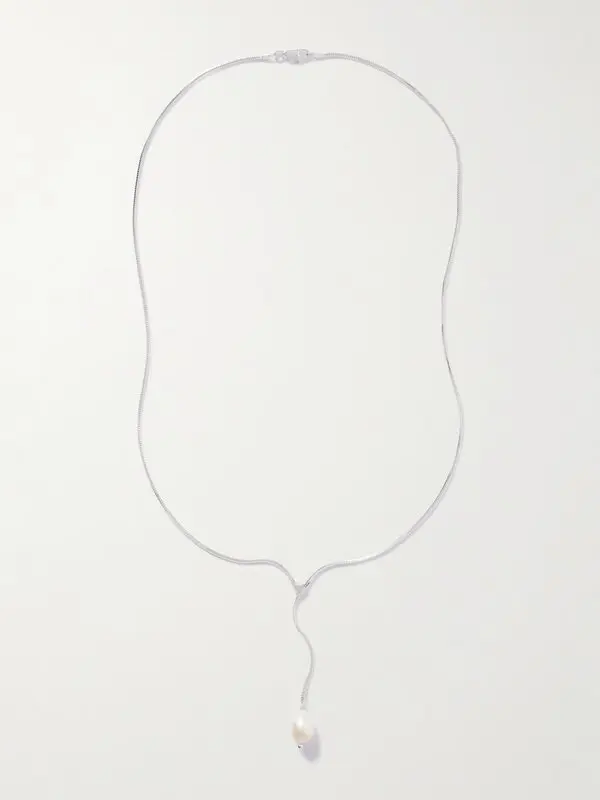 LOREN STEWART Remier Sterling Pearl Y-necklace - Silver
