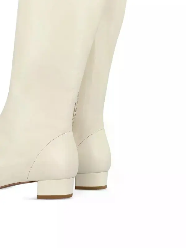 By Far Edie Leather Knee-high Boots - Neutrals
