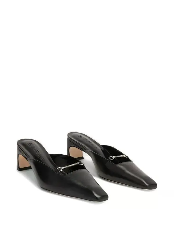 By Far Leda Square-toe Mules - Black