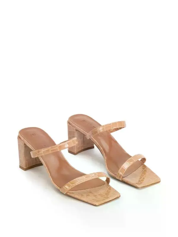 By Far Tanya Embossed Mules - Neutrals