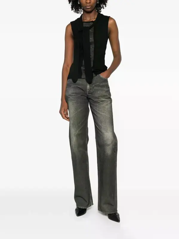 LEMAIRE Asymmetrical Fitted Top - Black