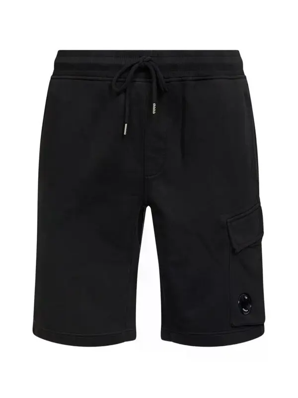 C.P. COMPANY Ribbed Elasticated Shorts - Black