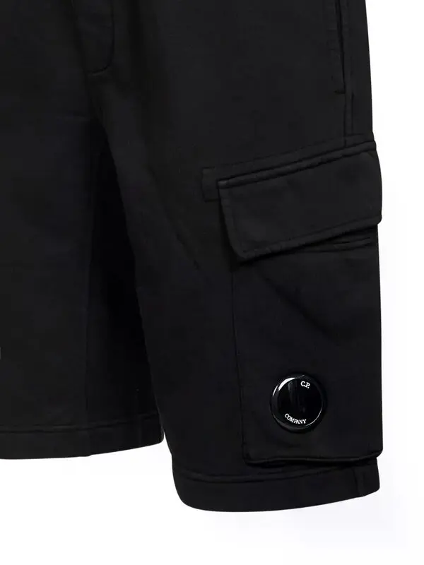 C.P. COMPANY Ribbed Elasticated Shorts - Black