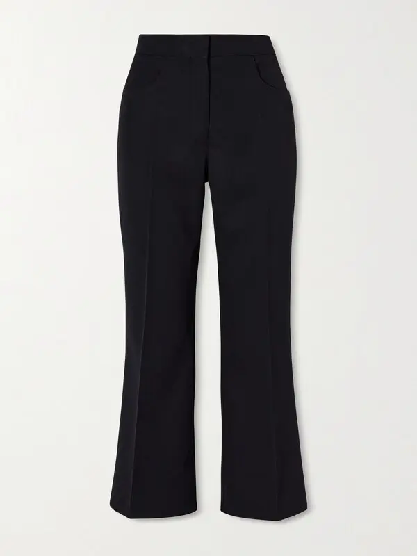 JIL SANDER Cropped Wool-twill Flared Pants