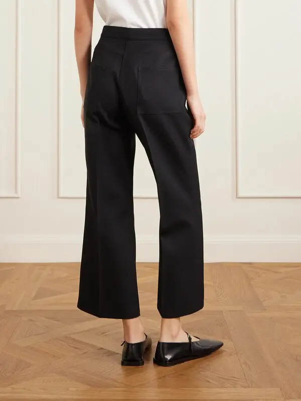 JIL SANDER Cropped Wool-twill Flared Pants