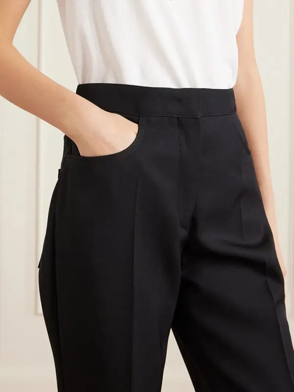 JIL SANDER Cropped Wool-twill Flared Pants