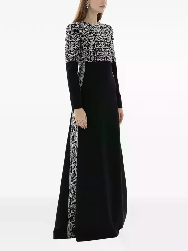 DINA MELWANI Crystal-embroidered Maxi Dress