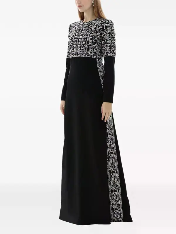 DINA MELWANI Crystal-embroidered Maxi Dress