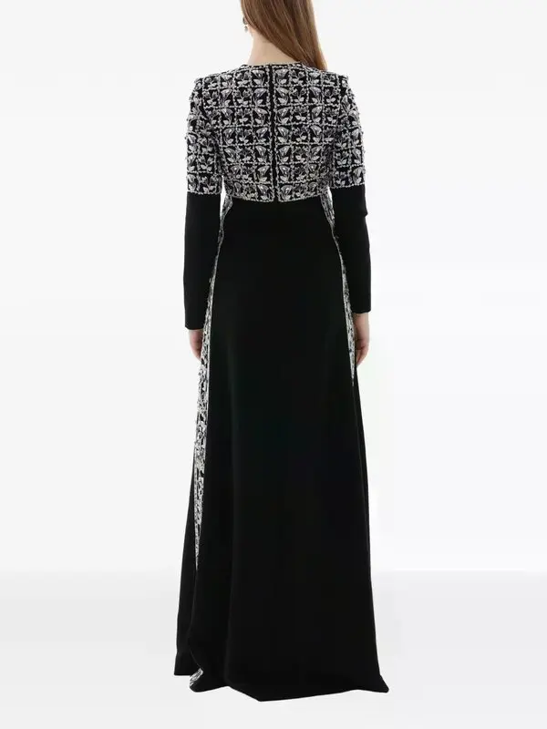 DINA MELWANI Crystal-embroidered Maxi Dress