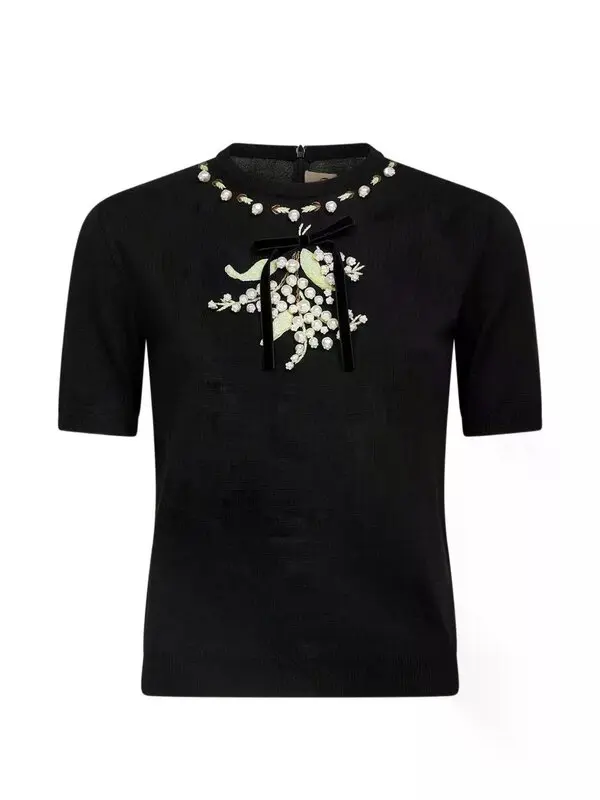 Valentino Garavani Embroidery Pearl-embellished Top