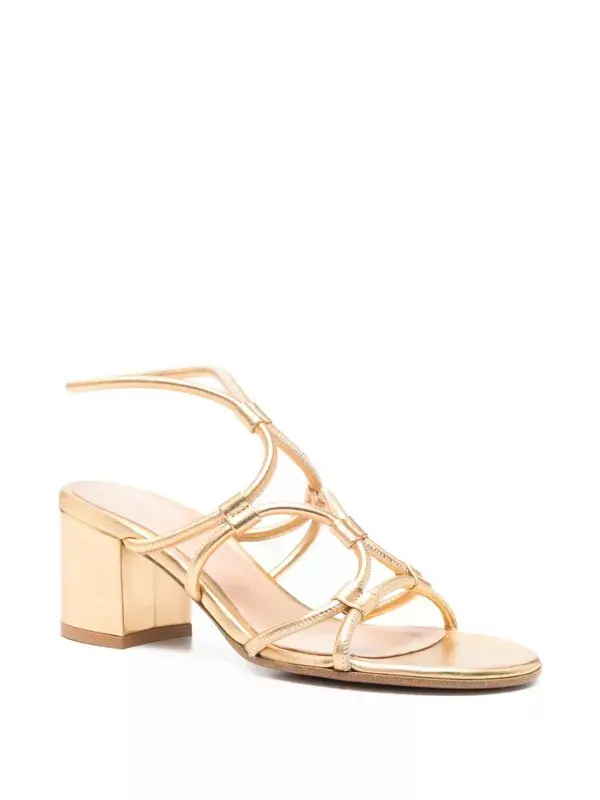 GIANVITO ROSSI Ankle-strap Heeled Sandals - Gold