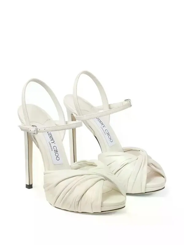 JIMMY CHOO Twisted Ankle Strap Platform Sandals