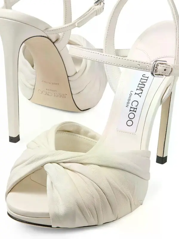 JIMMY CHOO Twisted Ankle Strap Platform Sandals
