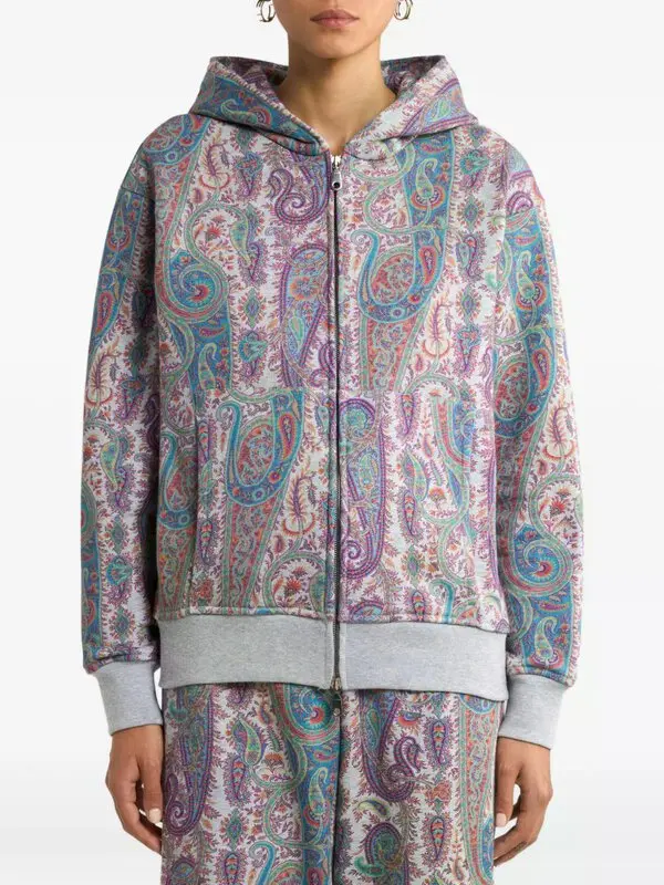 Etro Paisley-pattern Hooded Sweater - Grey