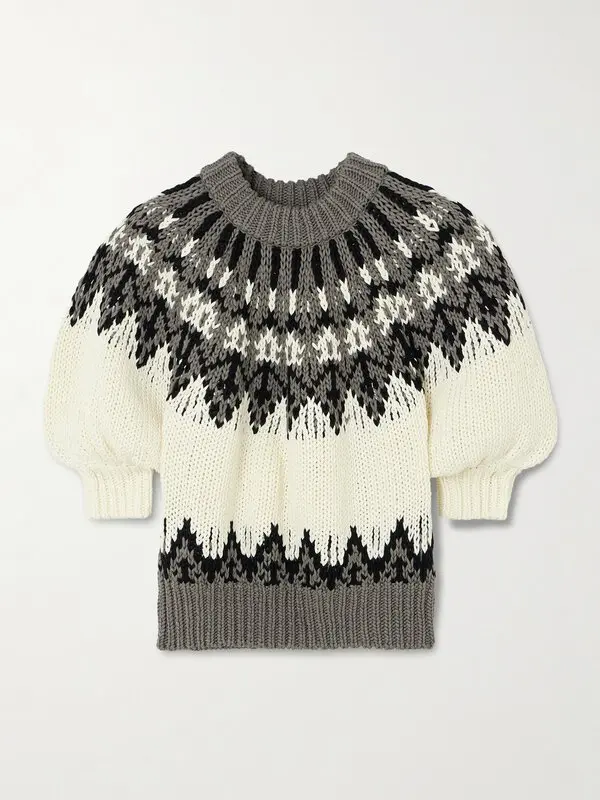 Altuzarra Marty Fair Isle Cotton Sweater - Neutrals