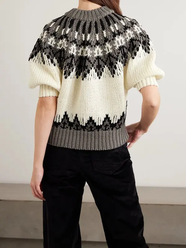 Altuzarra Marty Fair Isle Cotton Sweater - Neutrals