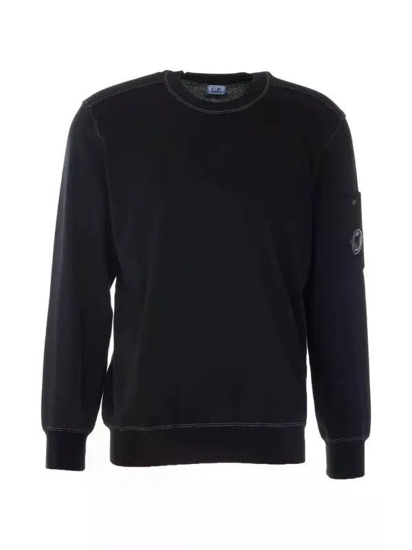 C.P. COMPANY Logo-patch Crew-neck Sweater - Black