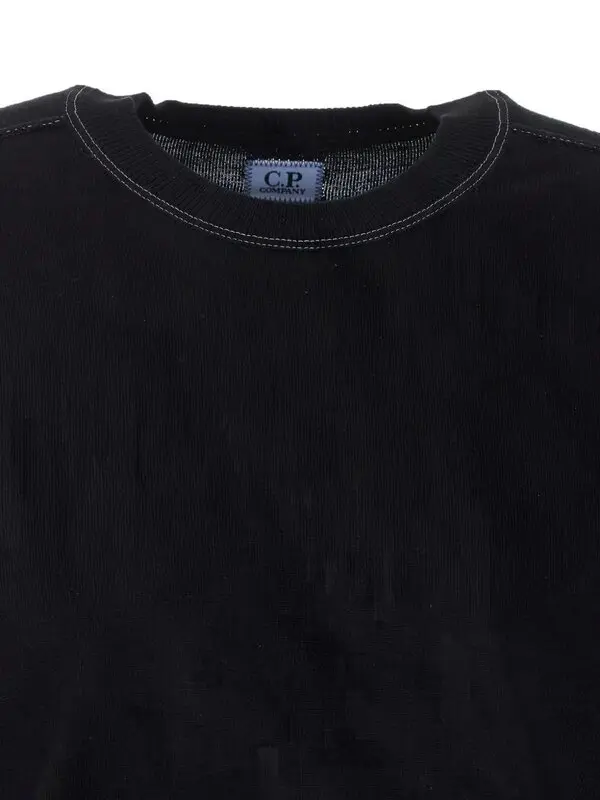 C.P. COMPANY Logo-patch Crew-neck Sweater - Black