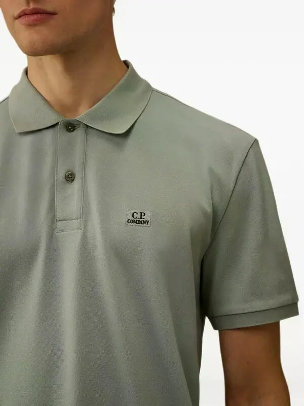 C.P. COMPANY Stretch Piquet Short-sleeve Polo Shirt - Blue