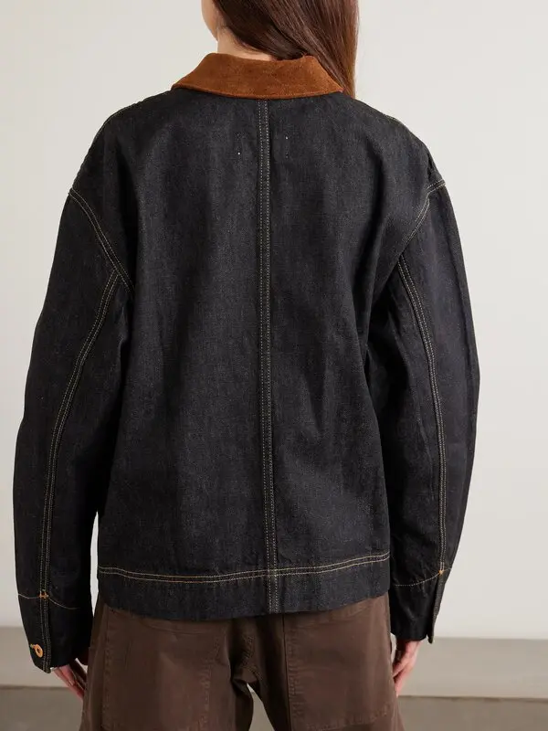 SLVRLAKE Casey Suede-trimmed Denim Jacket