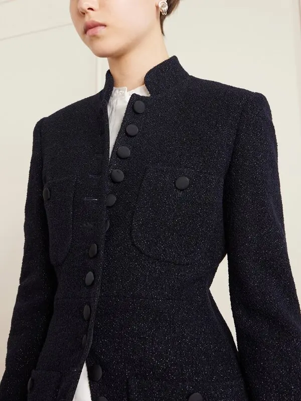 LIBEROWE Imperial Wool-blend Bouclé Coat - Blue